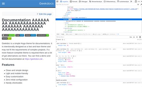 geekdoc markdown h1 elements has larger font than line height · issue