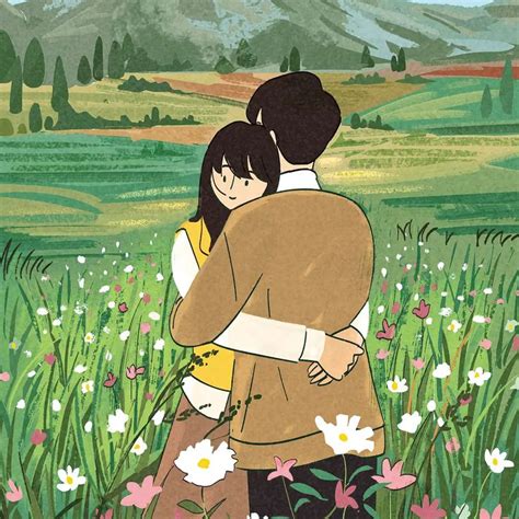 꼬루비 Ggoruvi님의 노트폴리오 귀여운 커플 그림 귀여운 벽지 배경 사랑 벽지