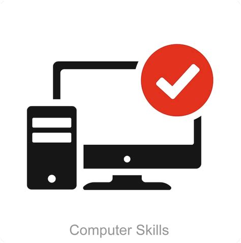 Premium Vector Computer Skills And Screen Icon Concept