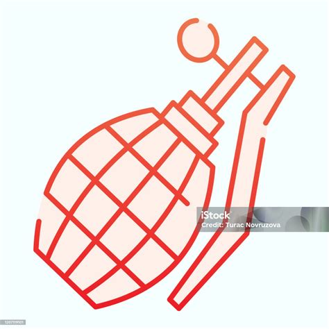 수류탄 플랫 아이콘입니다 흰색에 격리 된 군사 무기 벡터 그림입니다 조각화 폭탄 그라데이션 스타일 디자인 웹 및 응용 프로그램을