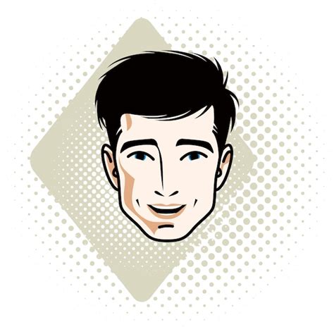 Premium Vector Man Face Human Head Vector Character Handsome