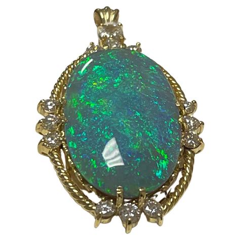 Ladys Mintabie Boulder Opal And Diamonds 18k Yellow Gold For Sale At