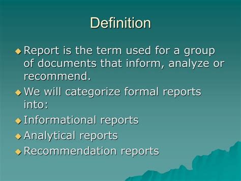 Types Of Formal Reports Ppt