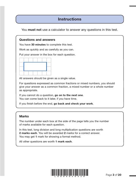 Year 6 Maths Arithmetic Practice Worksheet 2 Pdf Mathematics