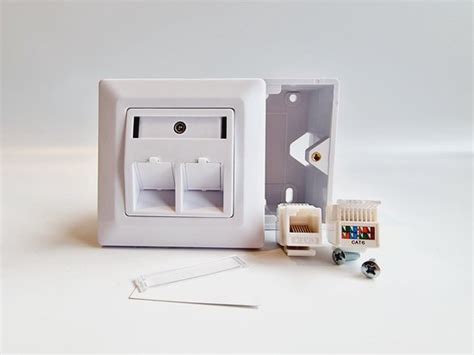 Jms Cat6 Wall Outlet 2x Cat6 Rj45 Wandcontactdoos Utp Rj45 Contactdoos