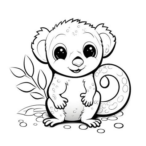 Ilustración De Cuscus Manchado Común Dibujado A Mano Libro De Colorear