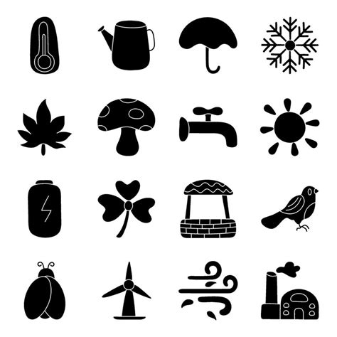 Set Of Eco And Nature Linear Icons Vector Art At Vecteezy