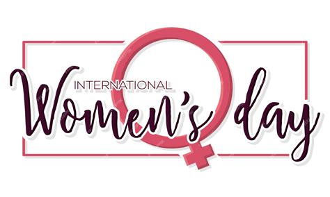 Cartel Horizontal Del Día De La Mujer Símbolo Femenino Con Texto