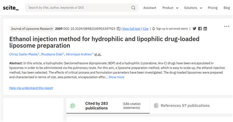 Ethanol Injection Method For Hydrophilic And Lipophilic Drug Loaded