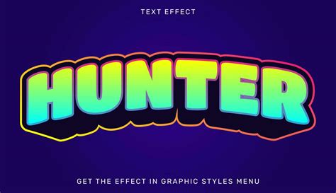 Hunter Editable Text Effect In 3d Style 24460000 Vector Art At Vecteezy