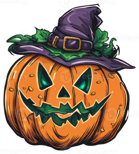 Creepy Halloween Pumpkin Sticker Design 27249811 Png