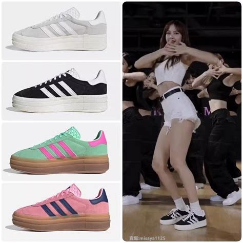 韓國代購 附購證 ⓐⓓⒾⓓⓐgazelle Bold 增高 厚底 Lisa同款 解構 鬆糕鞋 Hq6893 淡粉 黑白 蝦皮購物