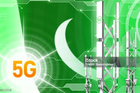파키스탄 5g 산업 그림 국기와 함께 디지털 배경에 거 대 한 셀룰러 네트워크 마스트 또는 타워3d 그림 0명에 대한 스톡 사진 및 기타 이미지 Istock