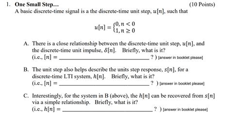 solved one small step… 10 points a basic discrete time