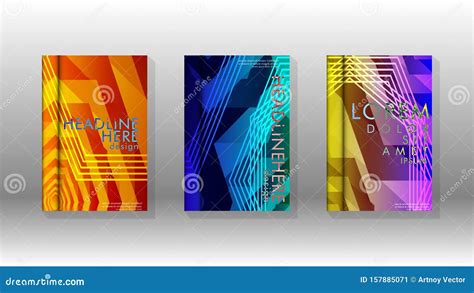 Cover Book Colorful Hexagon Abstract Background Stock Vector