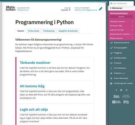 Nyheter Från Mattecentrum Matte På Lätt Svenska Och Programmera Med Python
