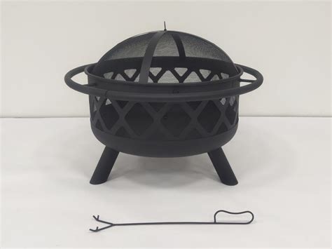 Outdoor Metal Brazier Garden Camping Heater Tabletop Round Wood Burning