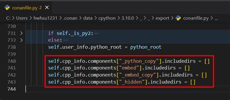 [package] cpython 3 10 0 imported target includes non existent path