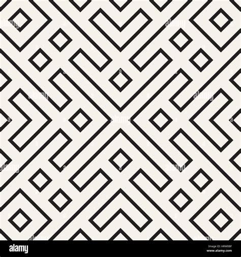 Geometric Ethnic Background With Symmetric Lines Lattice Stylish Monochrome Texture Vector