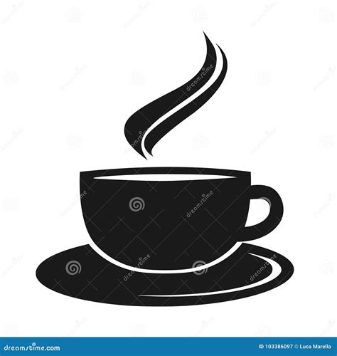 Silueta Plana De La Taza De Café Del Estilo Ilustración del Vector