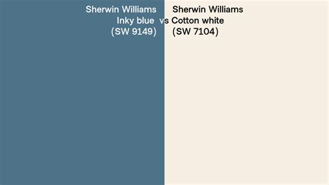 Sherwin Williams Inky Blue Vs Cotton White Side By Side Comparison