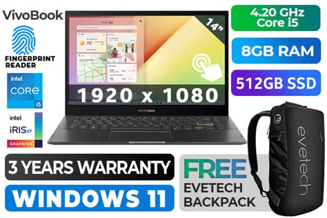 Asus Vivobook Flip 14 Tp470 Core I5 Touchscreen Laptop With 512gb Ssd