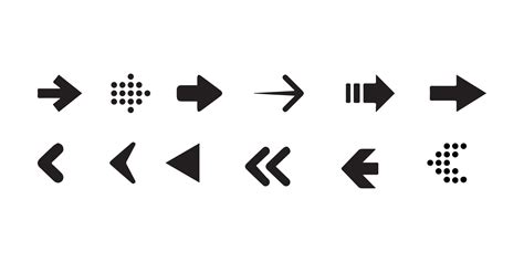 Set Arrow Icon Collection Different Arrows Sign Black Vector Arrows Vector 10846806 Vector Art