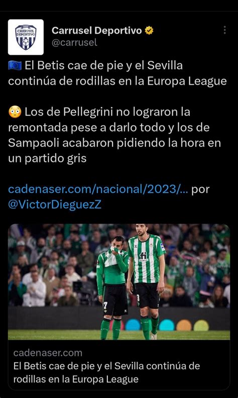 ️ El Tweet De La Cadena Ser Que Ha Enfadado Al Sevillismo Y Luego Ha