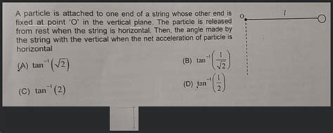 A Particle Is Attached To One End Of A String Whose Other End Is Fixed At
