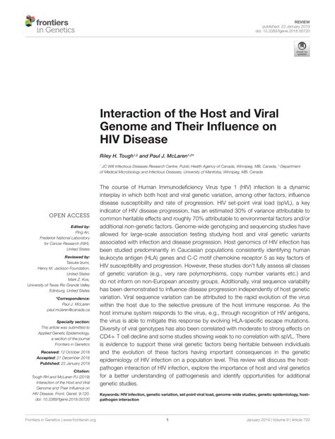 Pdf Interaction Of The Host And Viral Genome And Their Influence On