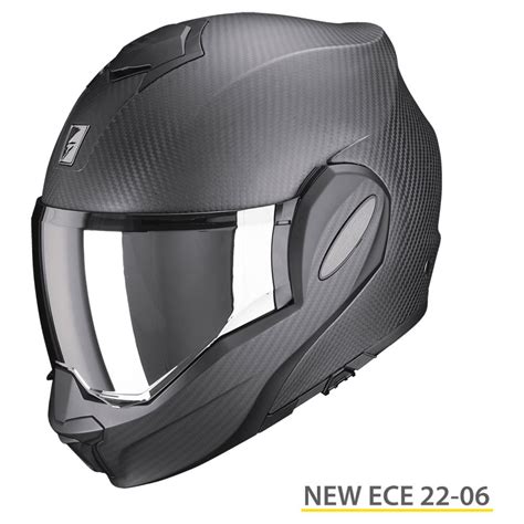 Scorpion Casque Modulable EXO Tech Evo Carbon Solid Noir Motardinn