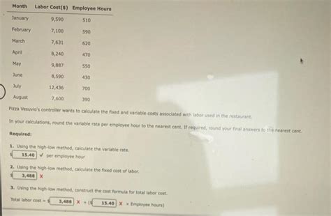 Solved Using Regression To Calculate Fixed Cost Calculate Chegg