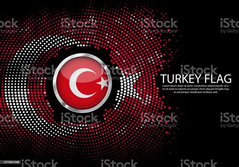 배경 서식 파일 하프톤 그라데이션 또는 터키 깃발의 라운드 도트 스타일 Led 네온 빛 미래 배경 원 금속에 대 한 현대 축구 컵 라운드 터키 깃발의 벡터입니다 0명에 대한