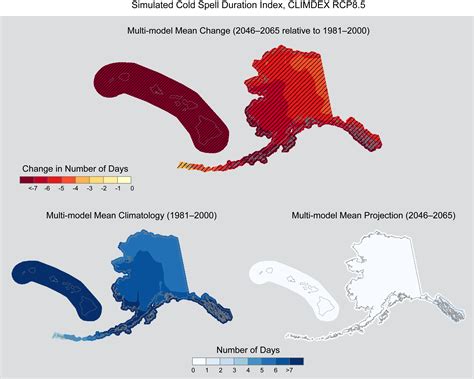 simulated cold spell duration index climdex rcp8 5 alaska and hawaii