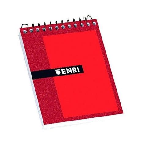 Enri Block Espiral 80 Hojas 4x4 Tapas Duras 16 Apaisado Color Rojo 10u