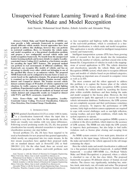 Unsupervised Feature Learning Toward A Real Time Vehicle Make And Model Recognition Deepai