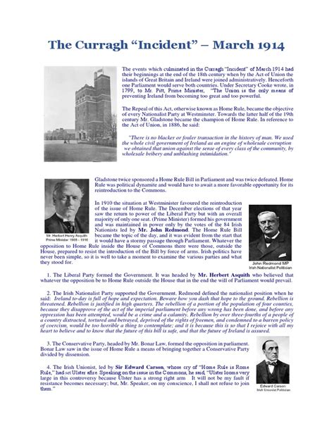The Curragh Incident Of 1914 An Analysis Of The Political And Military