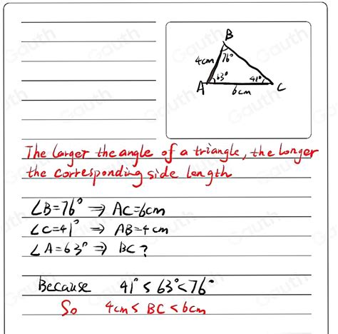 Solved Consider The Triangle Abc Shown In The Diagram And The Provided Measures Which
