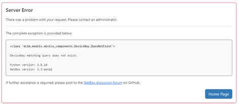 Devicebay Matching Query Does Not Exist · Issue 9729 · Netbox