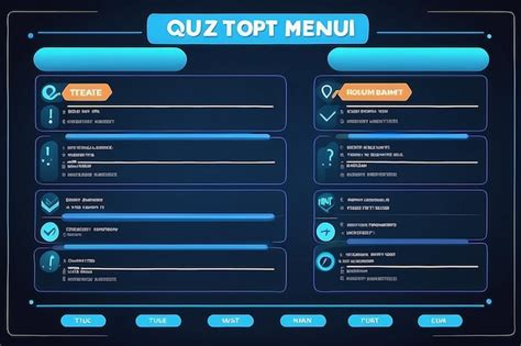 Premium Photo Quiz Test Menu Template TV Show Game Questions And Answers Test Vector Flat Layout