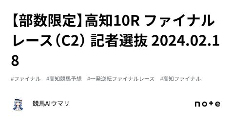 【部数限定】高知10r ファイナルレース（c2） 記者選抜 20240218｜競馬aiウマリ