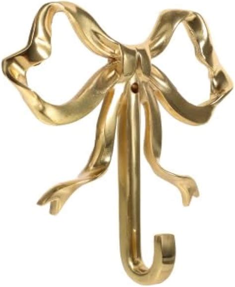 Gadpiparty 2pcs Bow Hook Decorative Wall Hooks Bowknot Coat Hook Gold Towel Robe Hook Hanging
