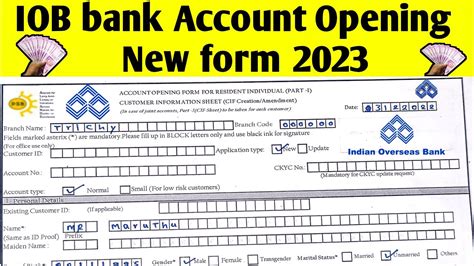 How To IOB Bank Account Opening Form 2023 YouTube