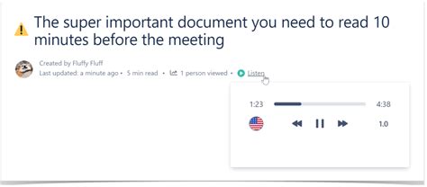 Listenly Text To Speech For Confluence Devpost