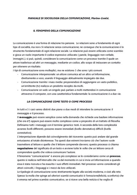 Manuale Di Sociologia Della Comunicazione Livolsi Docsity