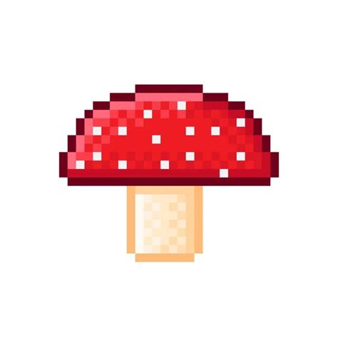 Cute Pixel Mushrooms Vector Illustration Mushrooms Pixel Art Stock