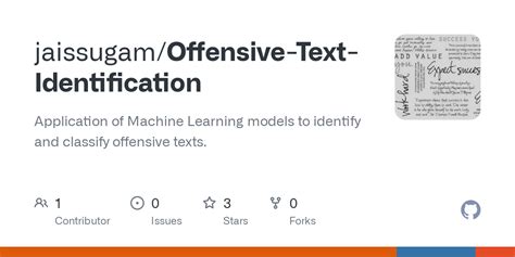 GitHub Jaissugam Offensive Text Identification Application Of Machine Learning Models To