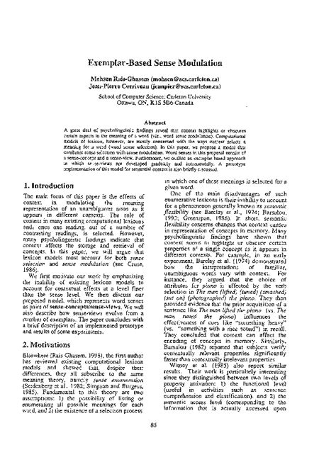 pdf exemplar based sense modulation