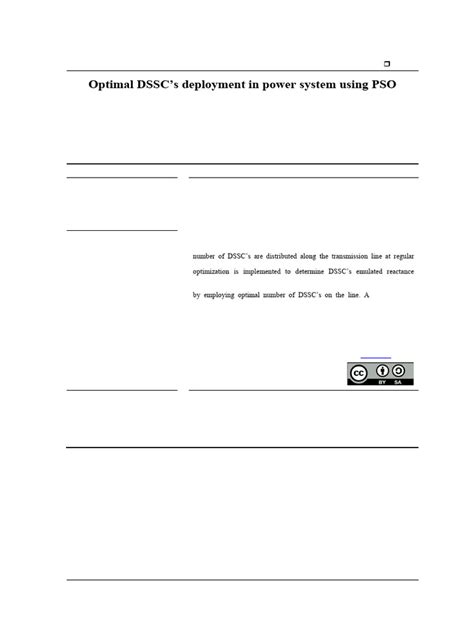 Optimal Dsscs Deployment In Power System Using Pso Pdf
