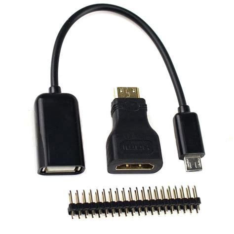 Raspberry Pi Assorted Mini HDMI Male To Female Adapter Micro USB Cable Header EBay